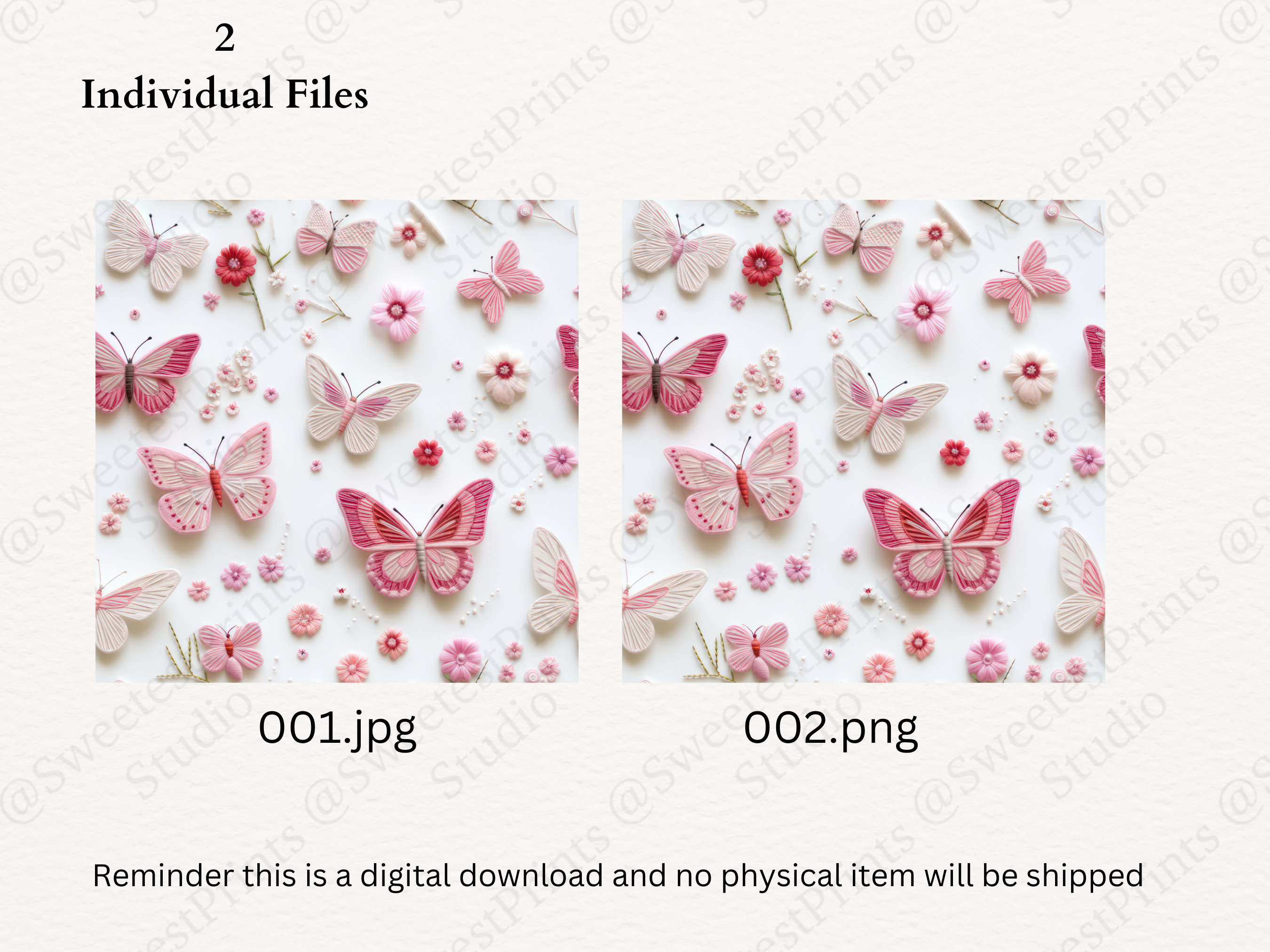 Pink Butterfly Seamless Pattern, Repeating Digital Pattern, Pastel ...
