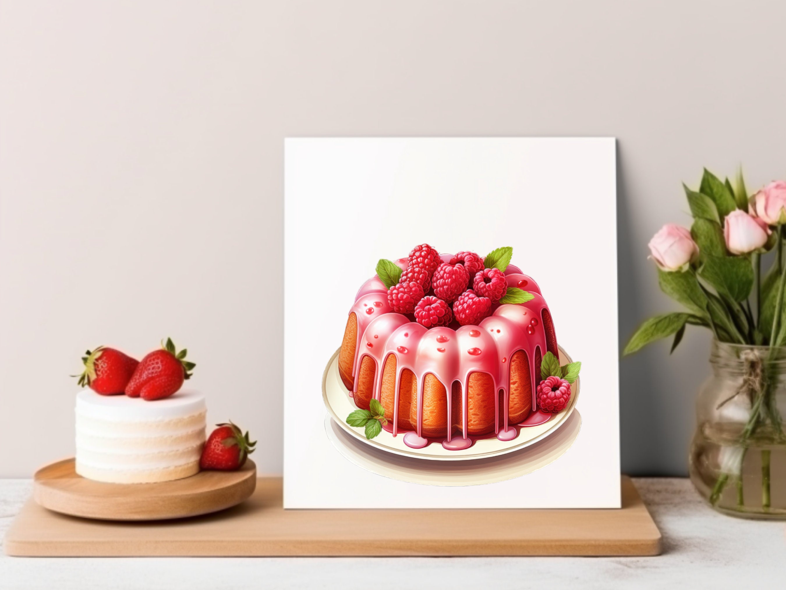 Bundt Cake Watercolor Clipart Bundle, Cute Digital Bundt Cake ...