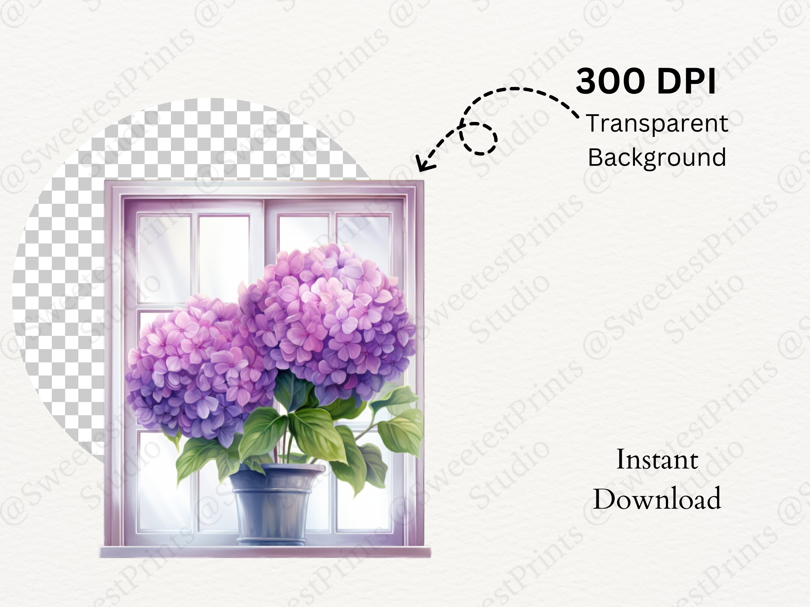 Watercolor Purple Hydrangea Clipart Bundle, Spring Bouquets ...