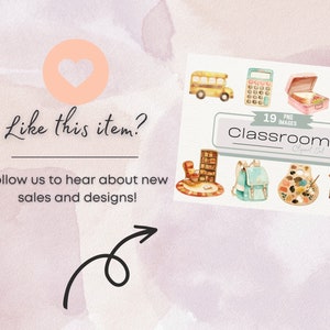 Watercolor Back to School Clipart Bundle, Cute Teacher Classroom Decor ...