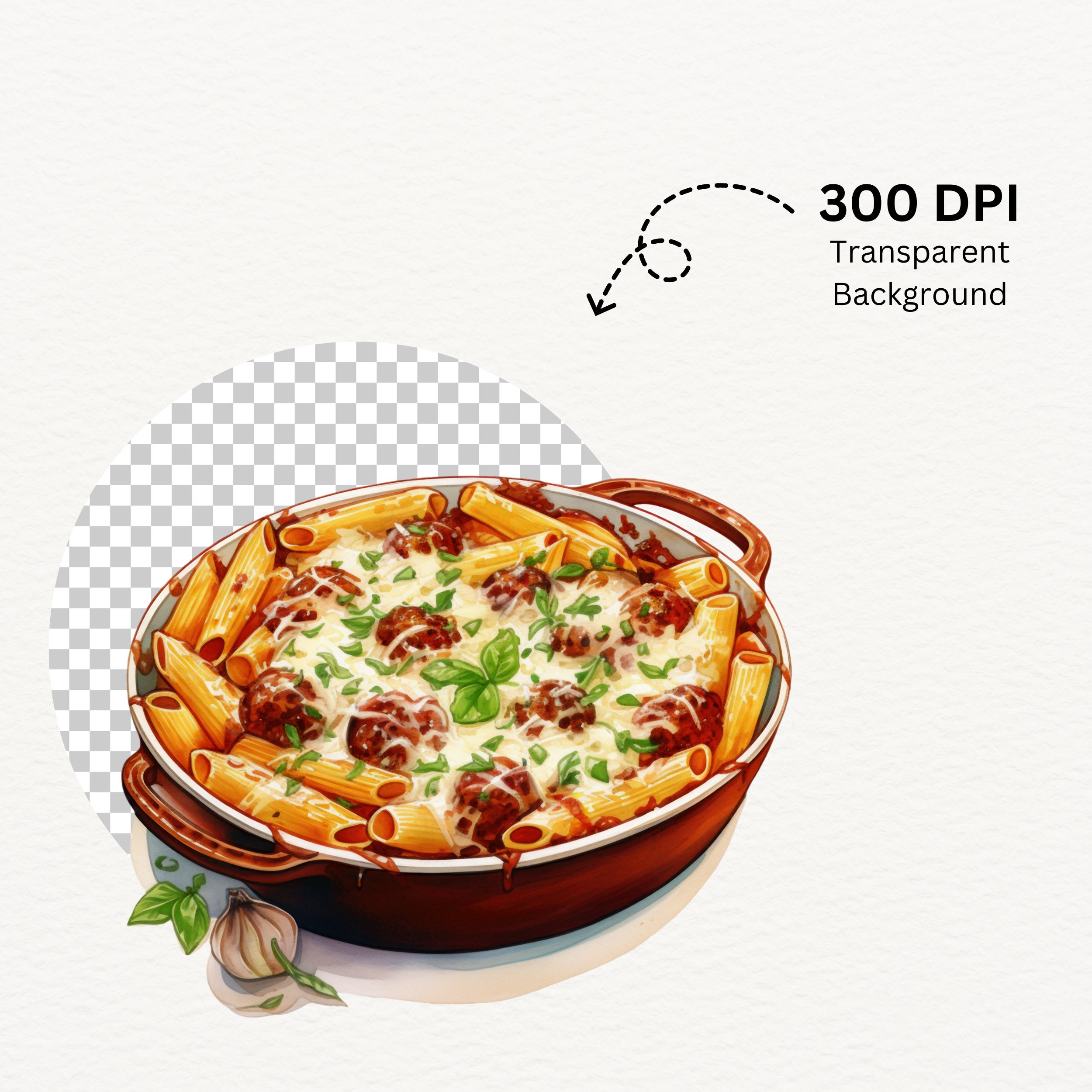 Italian Pasta Watercolor Clipart Set, Transparent Food Clipart Bundle ...