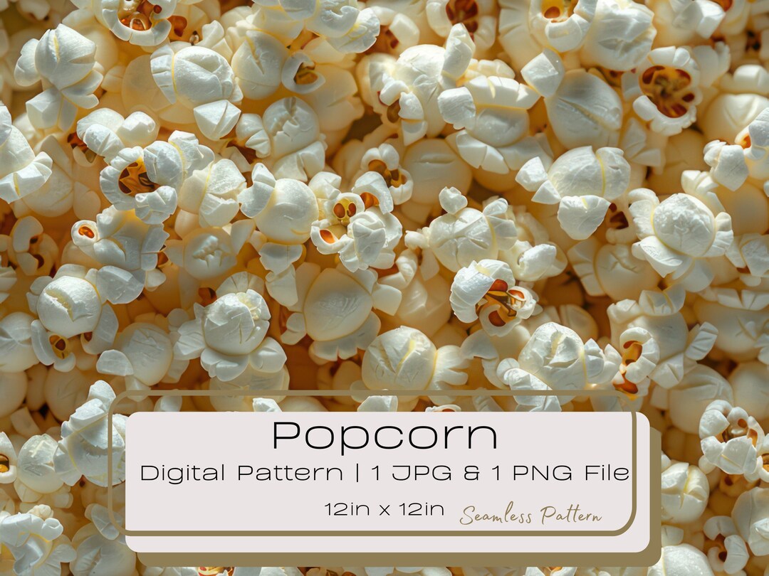 3D Popcorn Seamless Digital Pattern, Movie Night Snack Repeating ...