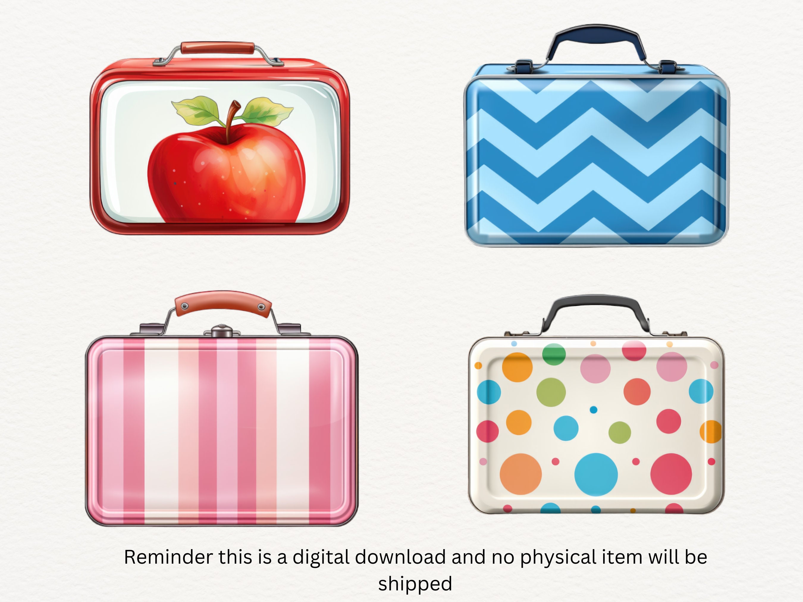 Watercolor School Lunch Box Clipart Set, Bagged Cafeteria Table ...