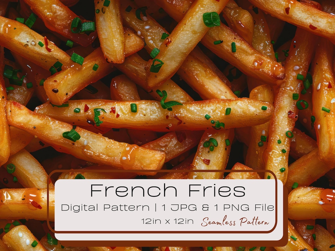 3D French Fries Seamless Digital Pattern, Fast Food Repeating Tile ...