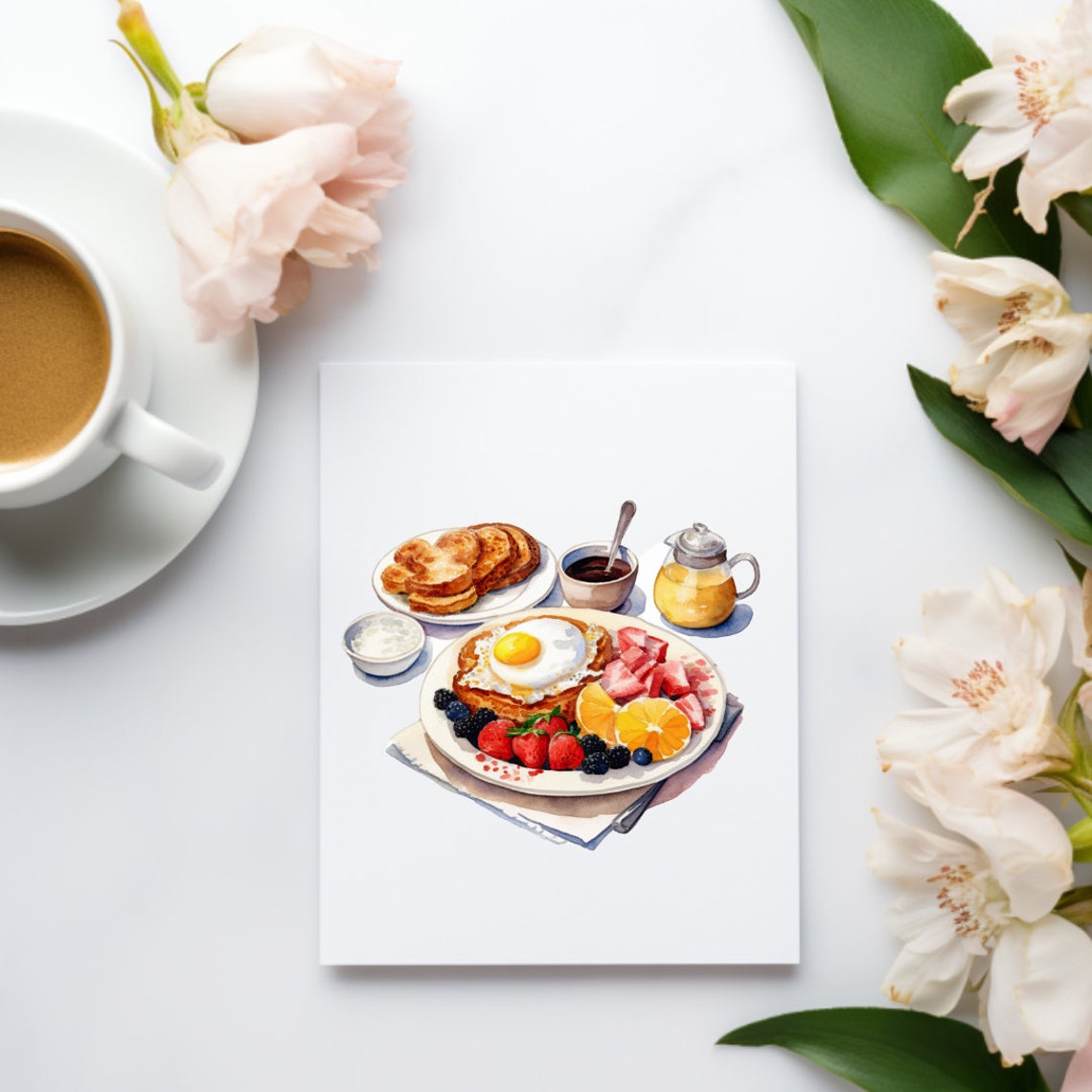 Watercolor Breakfast Food PNG Clipart Bundle, Christmas Breakfast ...