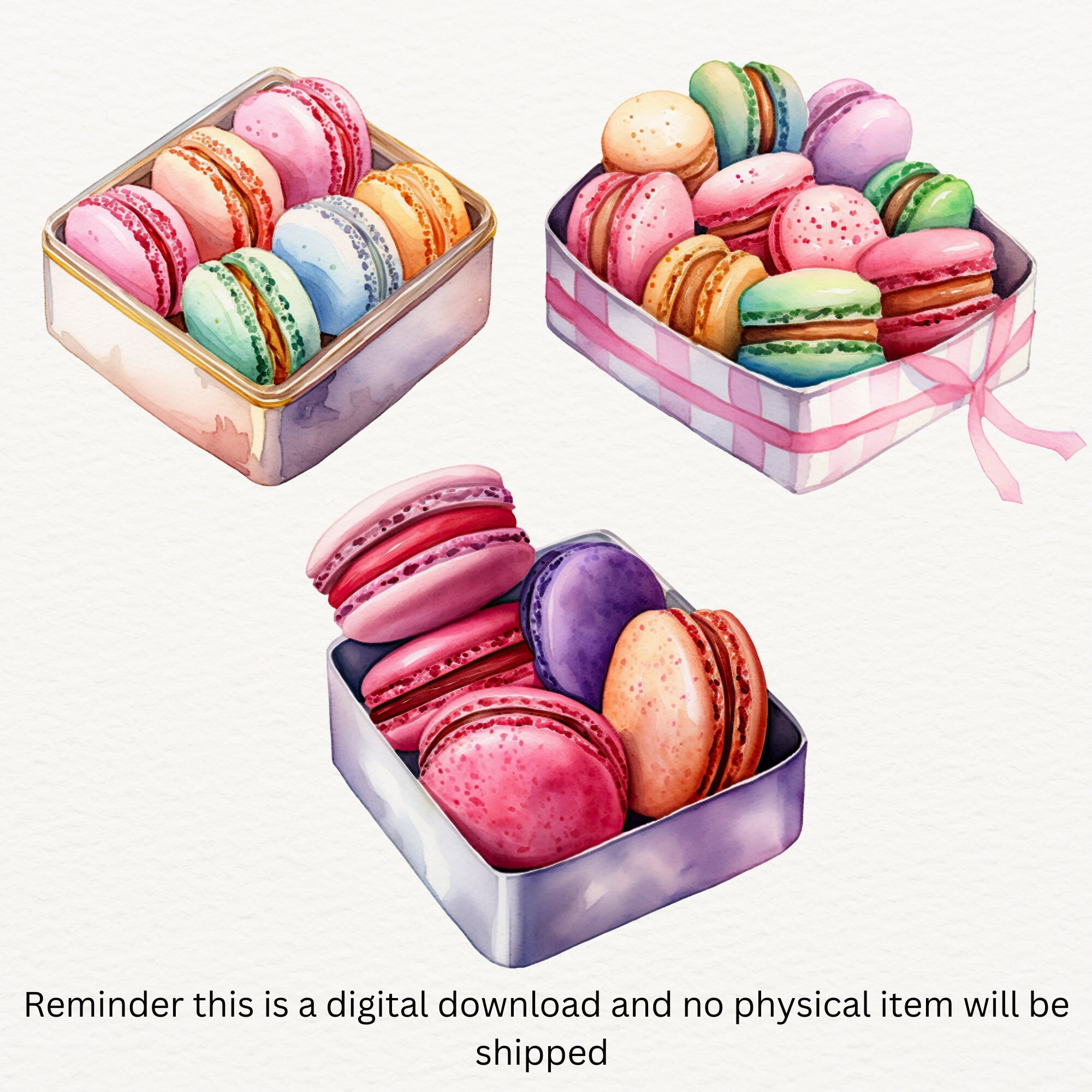 Cute Watercolor Macaron Clipart Set 17 Macaron Illustrations - Etsy