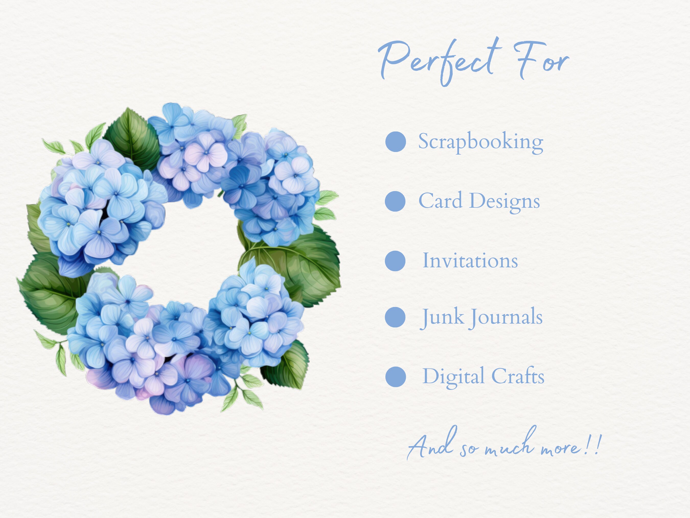 Watercolor Blue Hydrangea Clipart Bundle, Spring Floral Bouquets ...