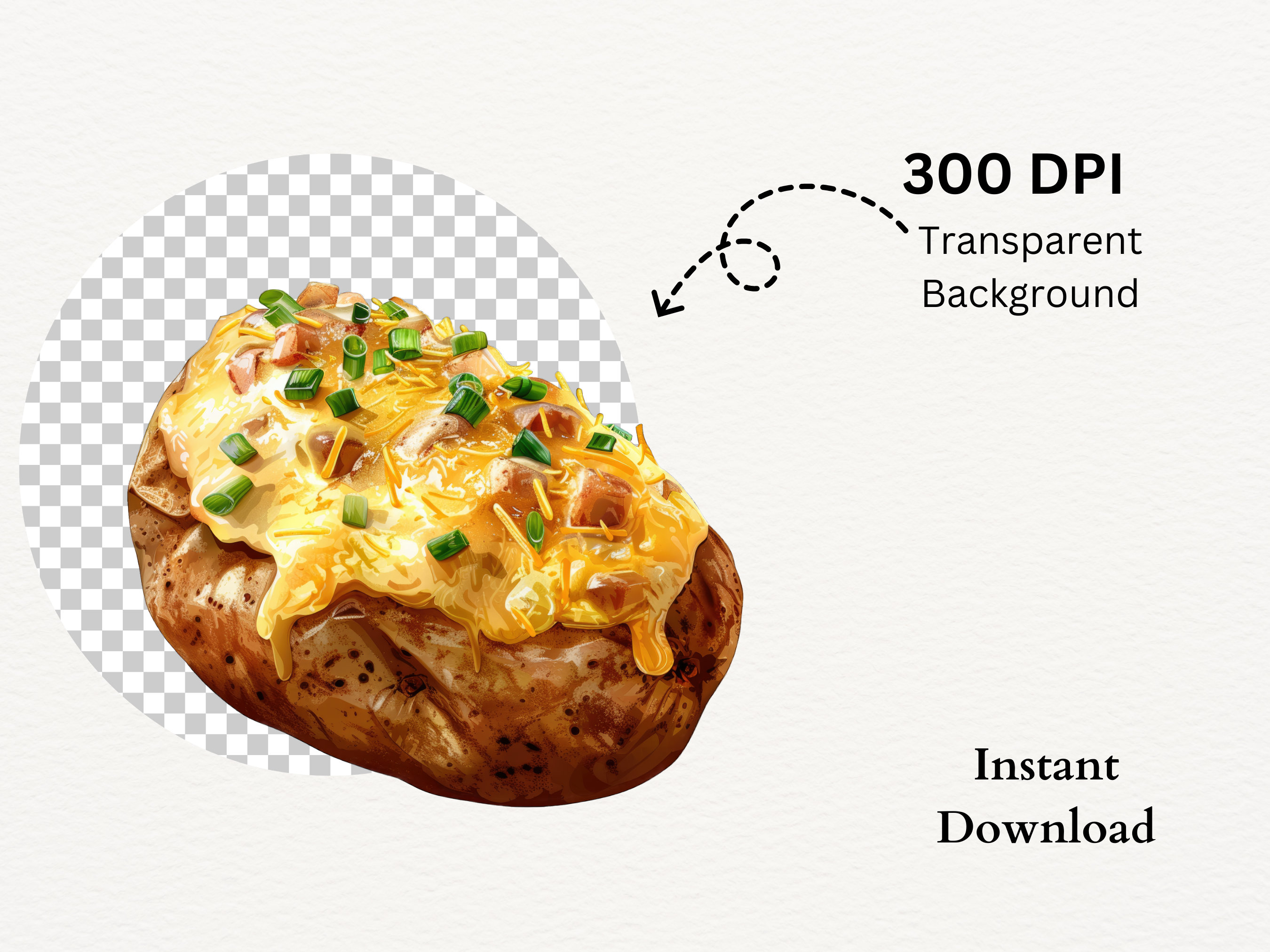 Watercolor Loaded Baked Potato Clipart Bundle, Carnival Fair Fast Food ...