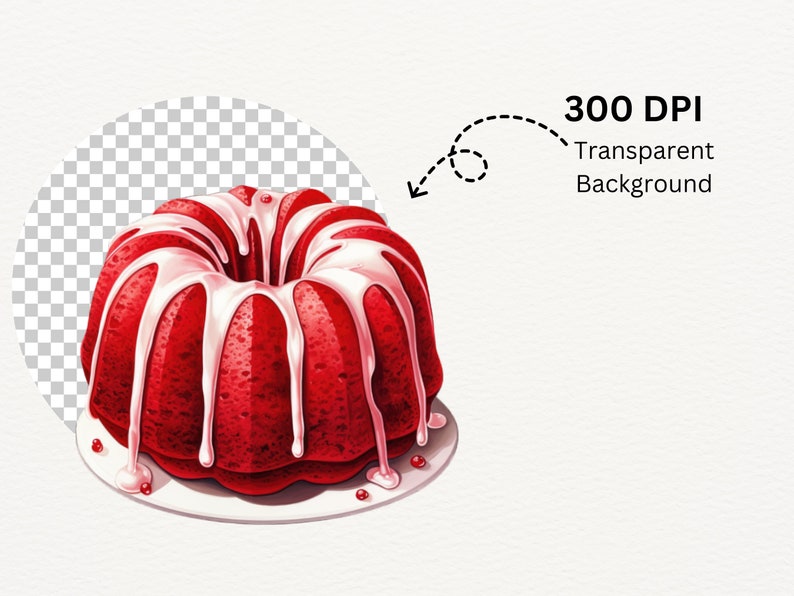 Bundt Cake Watercolor Clipart Bundle, Cute Digital Bundt Cake ...