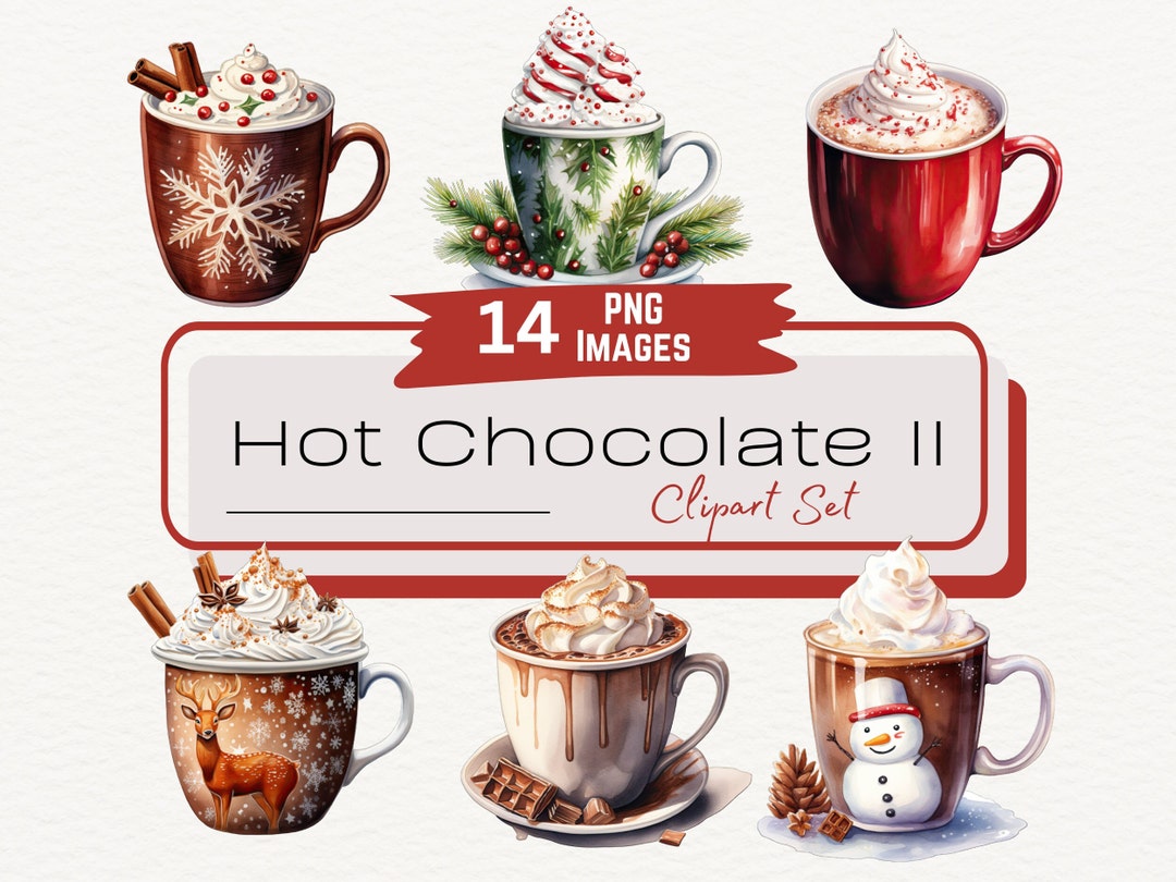 Hot Chocolate Watercolor Clipart, Hot Cocoa Illustration, Winter ...