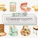 Cute Classroom Watercolor Clipart Bundle, Back to School Digital ...