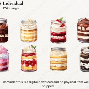 Watercolor Cake Jar Clipart Bundle, Bakery Sweets, Stacked Layer Cake ...