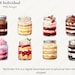 Watercolor Cake Jar Clipart Bundle, Bakery Sweets, Stacked Layer Cake ...