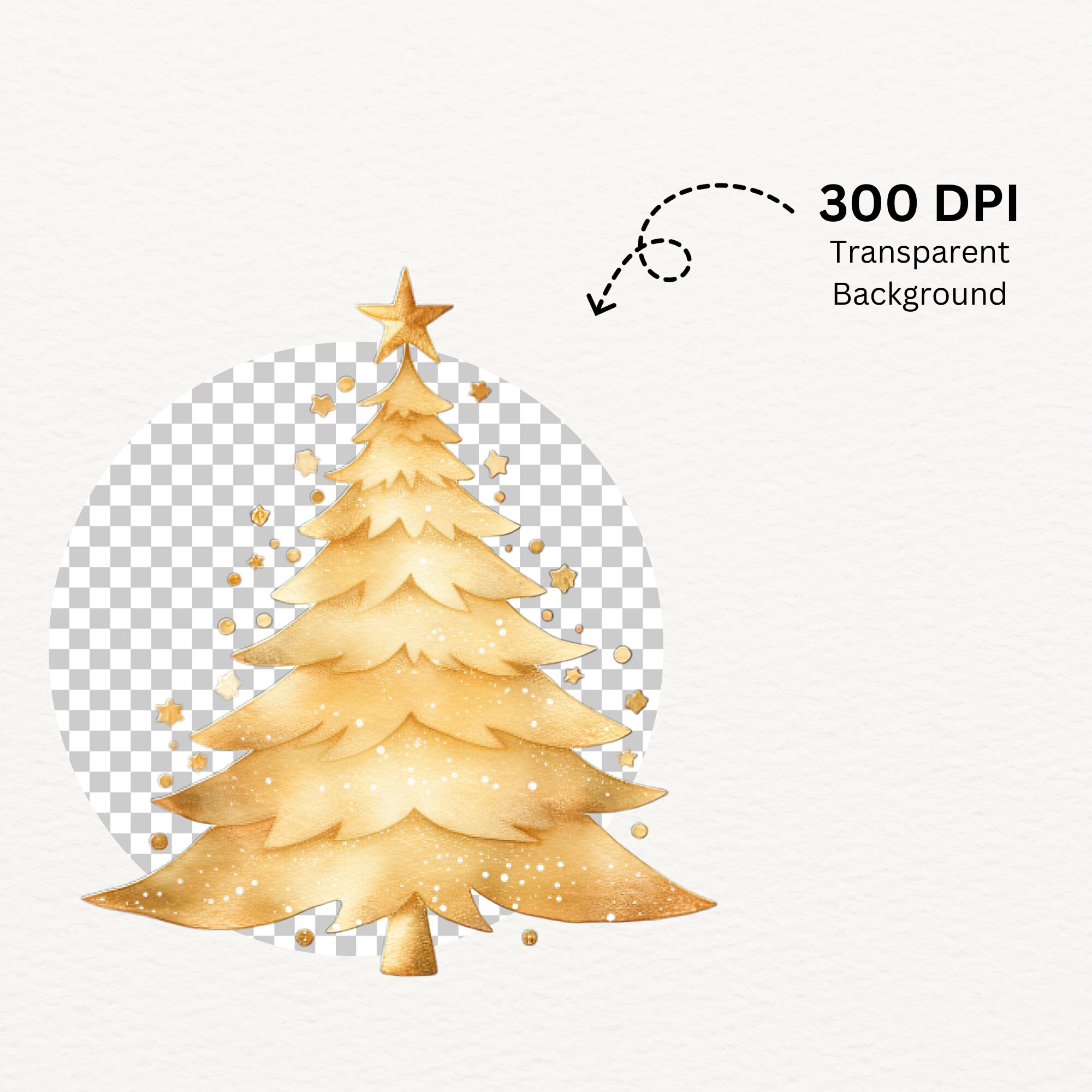 Gold Christmas Watercolor Clipart Set, Gold Santa, Gold Christmas Tree ...