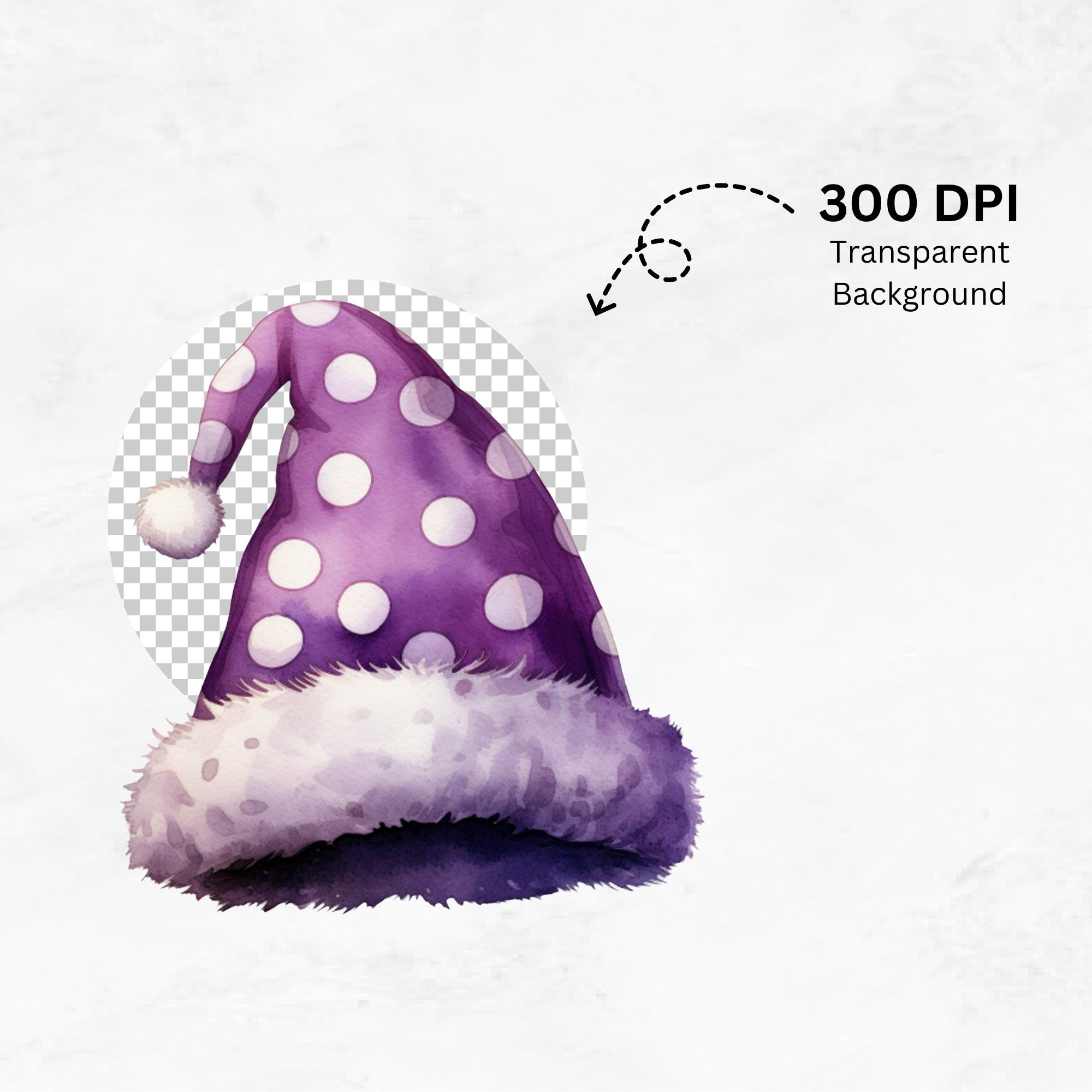 Santa Hat Watercolor Clipart Set, Holiday Clipart Bundle, Transparent ...