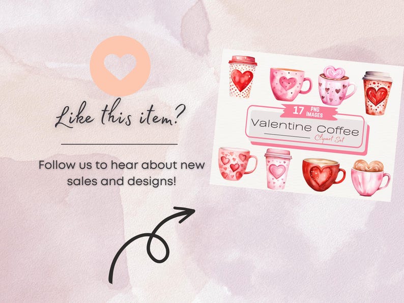 Cute Valentine's Day Watercolor Clipart Bundle, Boho Romantic Love ...