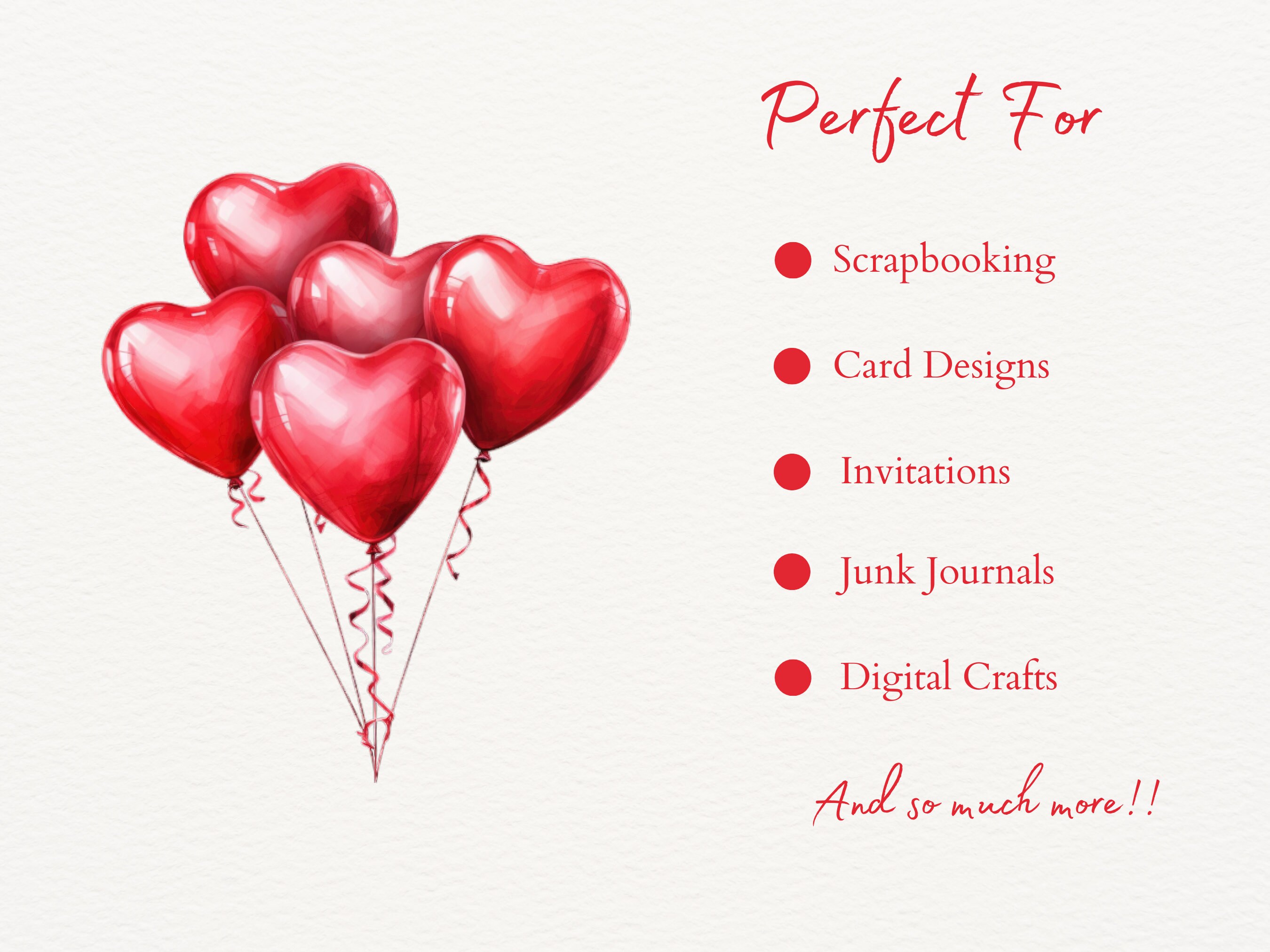 Watercolor Single Valentines Heart Shaped Balloon Clipart, Romantic Red ...