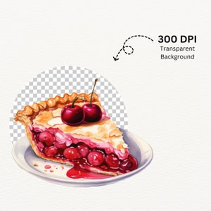 Dessert Pie Watercolor Clipart PNG Bundle, Food Clipart Bundle, Baking ...