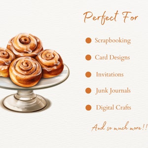 Watercolor Cinnamon Roll Clipart Set, Cute Breakfast Pastry Dessert ...