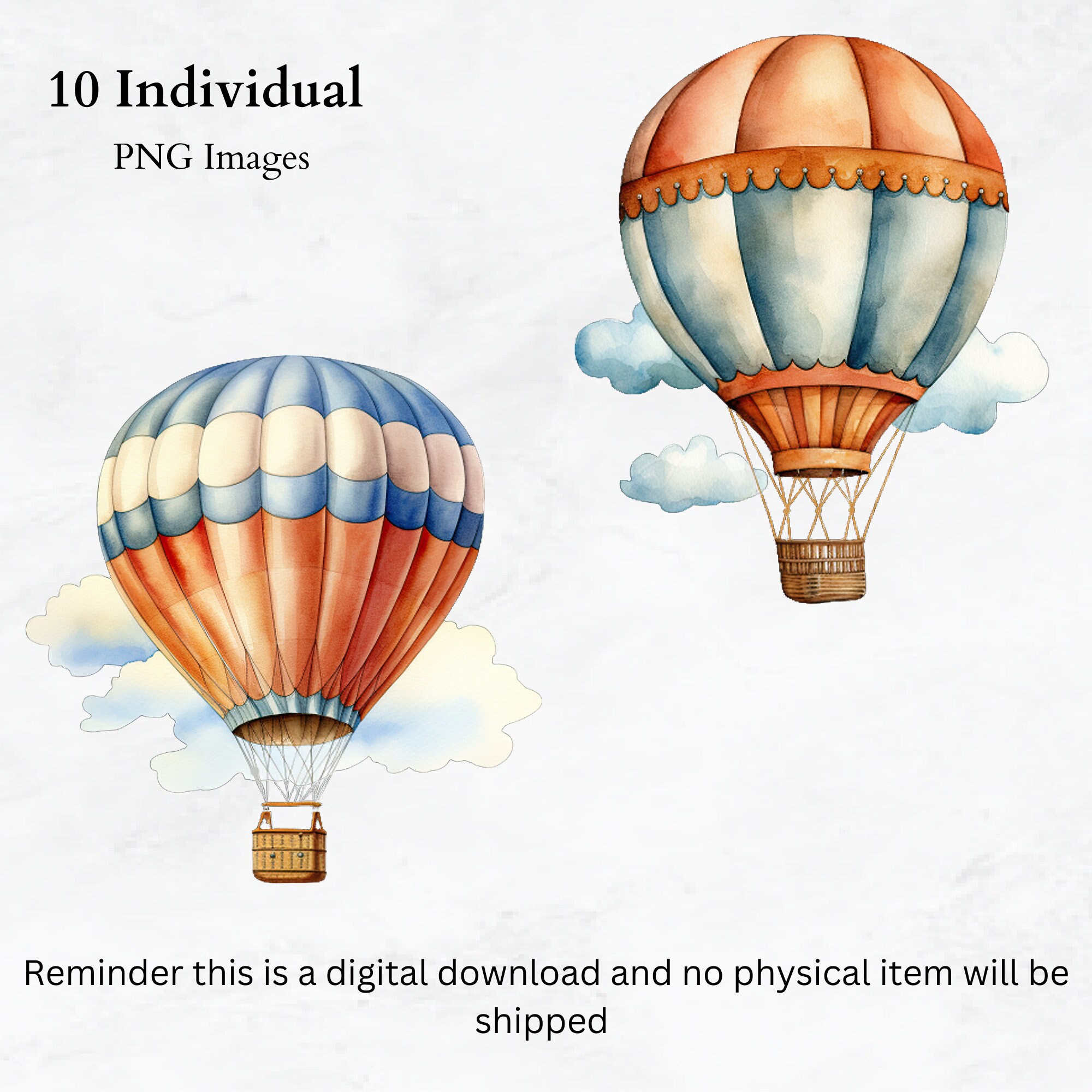 Watercolor Hot Air Balloon, Baby Shower Invitation, Nursery Clipart ...