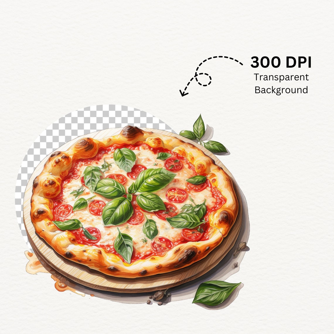 Pizza Party Watercolor Clipart Set Food Clipart Pizza - Etsy