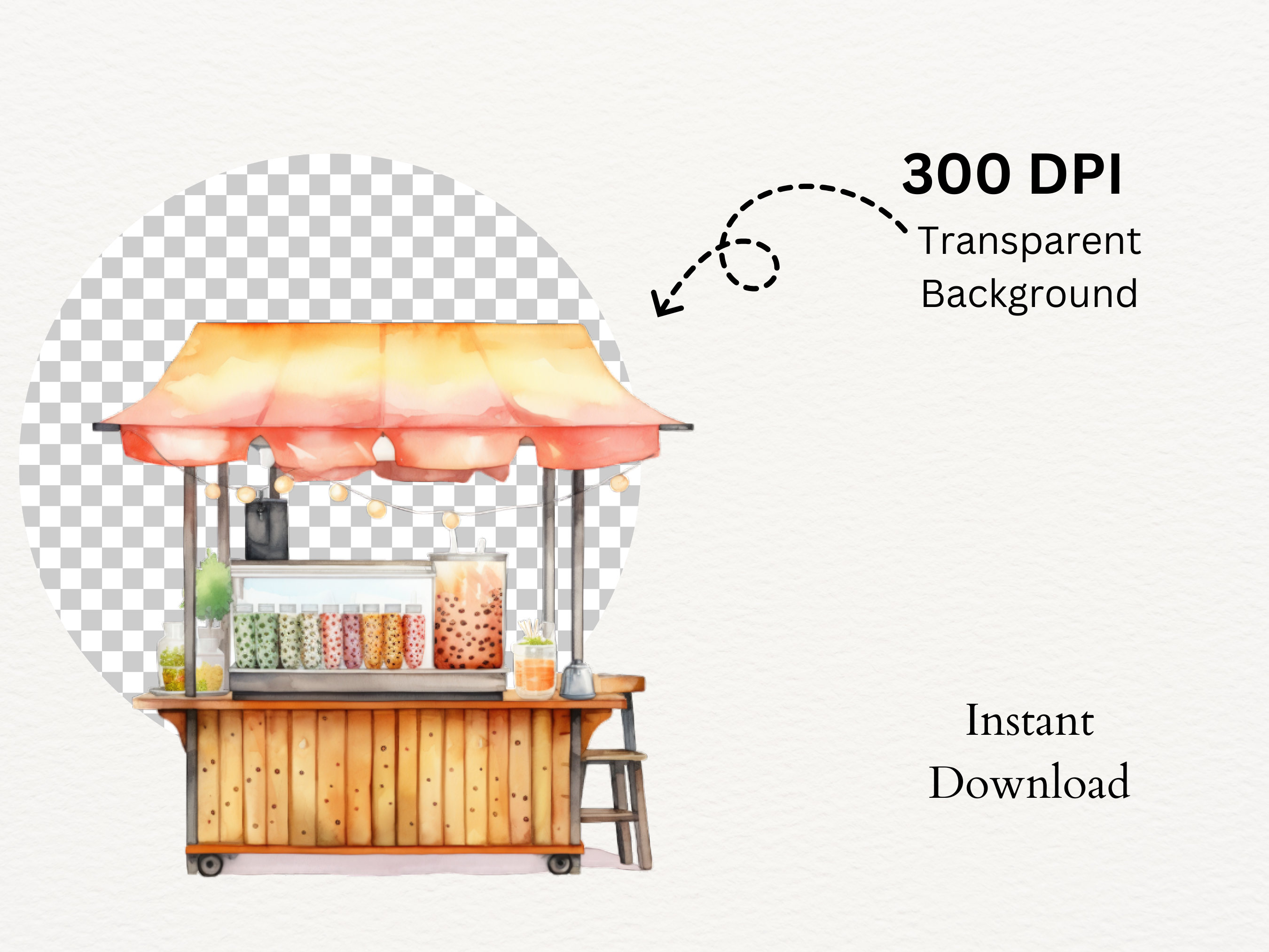 Watercolor Bubble Tea Kawaii Clipart, Cute Boba Tea Digital ...