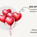 Watercolor Single Valentines Heart Shaped Balloon Clipart, Romantic Red ...