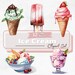 Ice Cream Watercolor Clipart, Dessert Clipart, Ice Cream Cone, Party ...