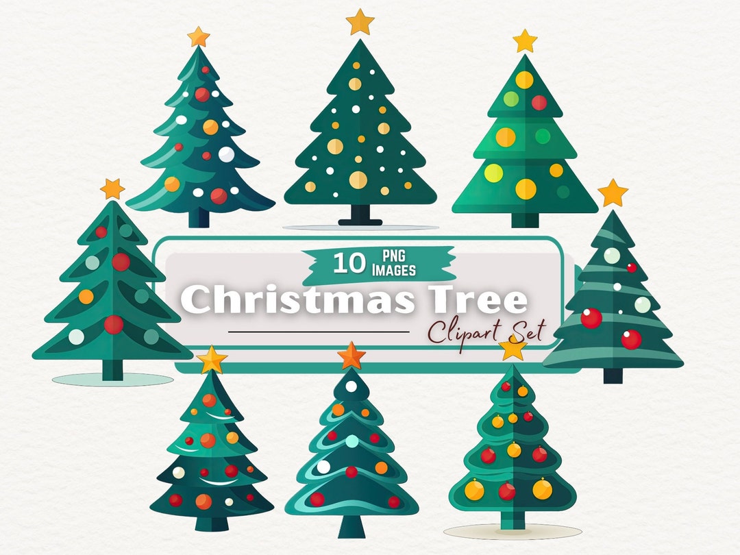Watercolor Christmas Tree Clipart Pine Tree Decor Winter - Etsy