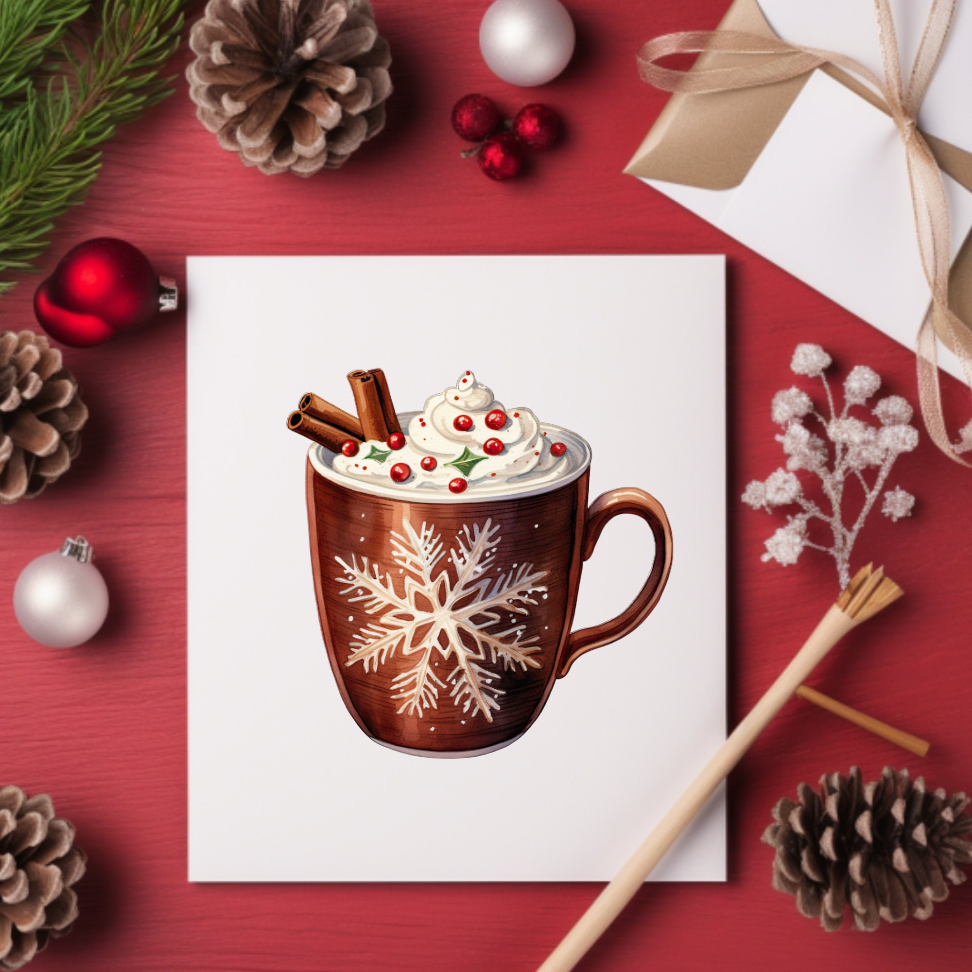 Hot Chocolate Watercolor Clipart, Hot Cocoa Illustration, Winter ...