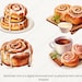 Watercolor Cinnamon Roll Clipart Set, Cute Breakfast Pastry Dessert ...