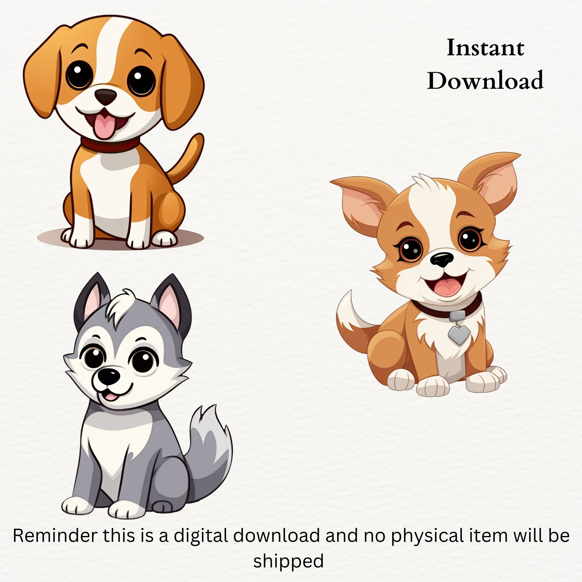 Cute Puppy Clipart, Adorable Dog Illustrations, Dog Clipart Bundle ...