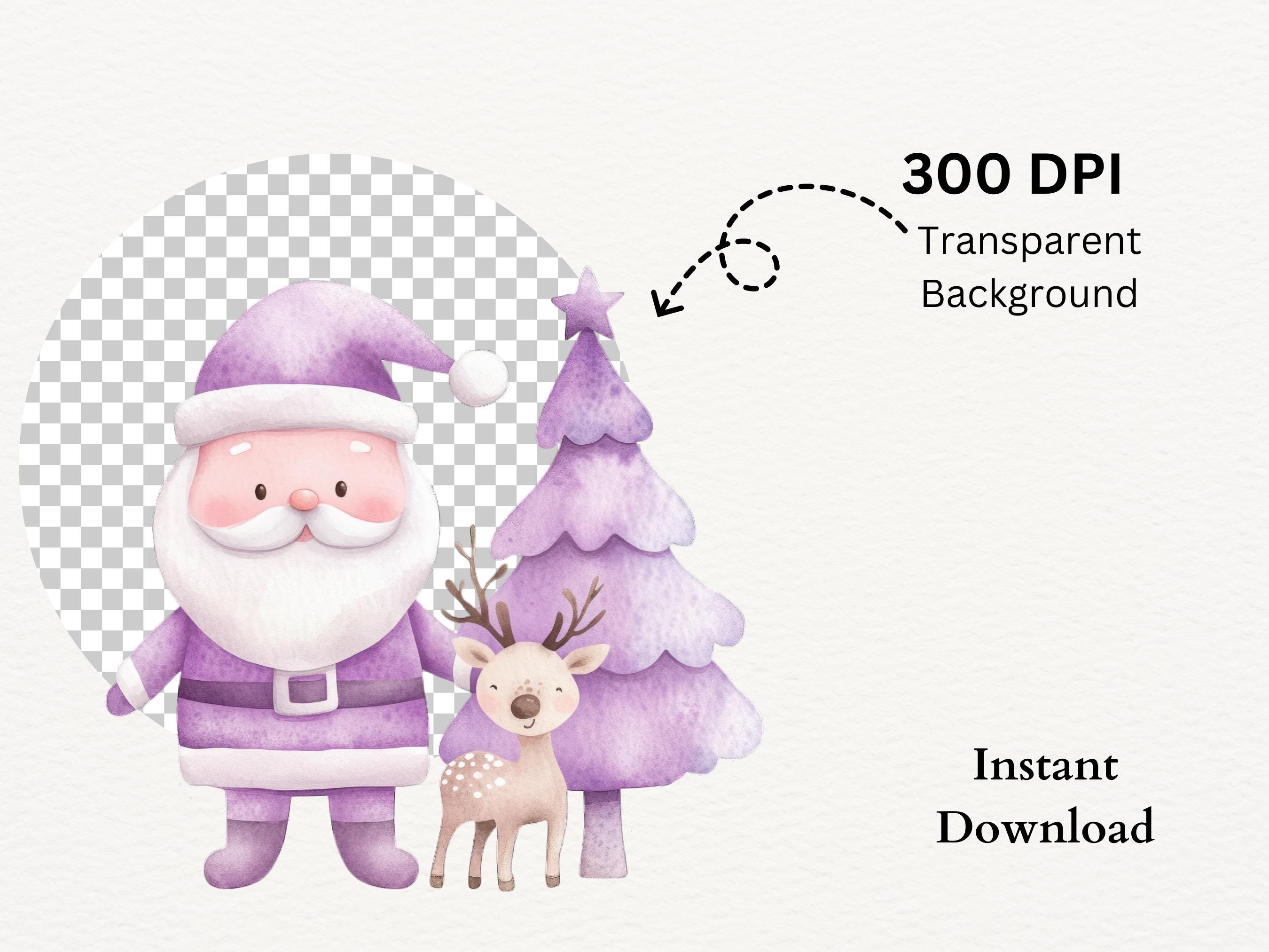 Adorable Purple Christmas Clipart Bundle, Winter Holiday Village ...