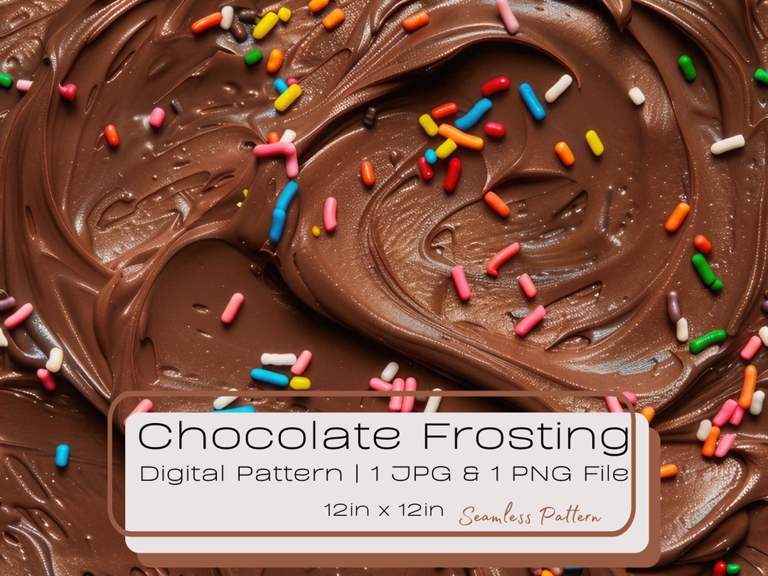 3D Chocolate Frosting Seamless Digital Pattern, Cute Bakery Dessert ...