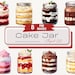 Watercolor Cake Jar Clipart Bundle, Bakery Sweets, Stacked Layer Cake ...