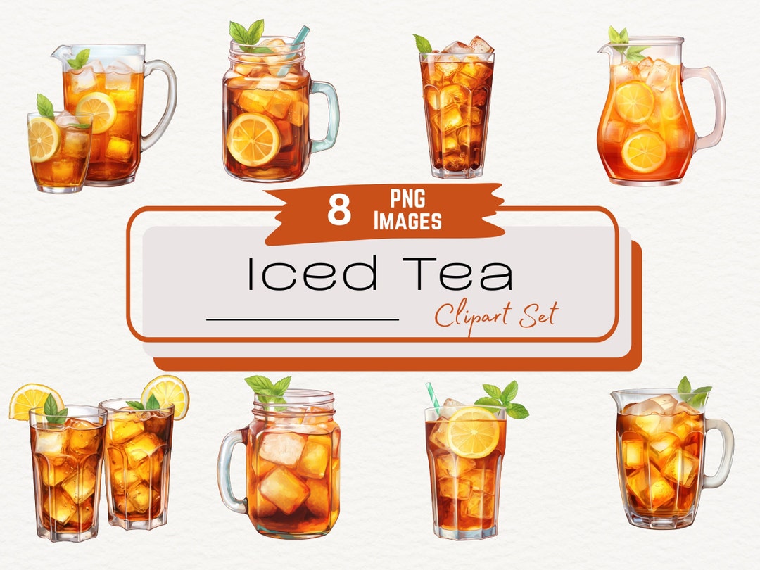 Watercolor Iced Tea Clipart Bundle, Refreshing Summer Drinks, Sweet Tea ...