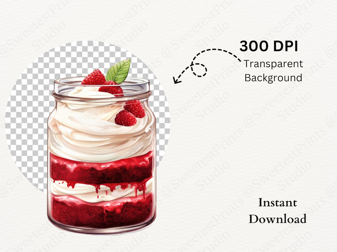 Watercolor Cake Jar Clipart Bundle, Bakery Sweets, Stacked Layer Cake ...