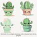 Cute Kawaii Cactus Clipart, Cacti Succulents PNG Bundle, Adorable ...