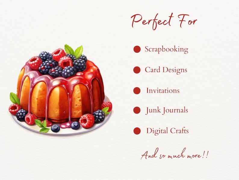 Bundt Cake Watercolor Clipart Bundle, Cute Digital Bundt Cake ...