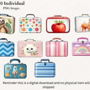 Watercolor School Lunch Box Clipart Set, Bagged Cafeteria Table ...