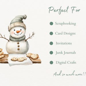 Cute Busy Snowmen Watercolor Clipart Bundle, Cozy Boho Christmas Winter ...