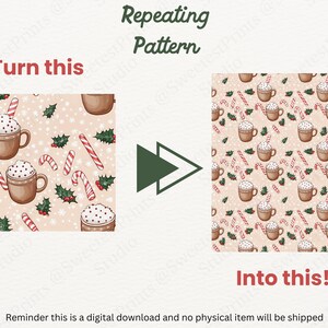 Watercolor Winter Hot Chocolate Seamless Digital Download, Cozy Festive ...