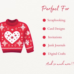 Cute Valentines Day Sweater Clipart, Romantic Valentine's Illustrations ...