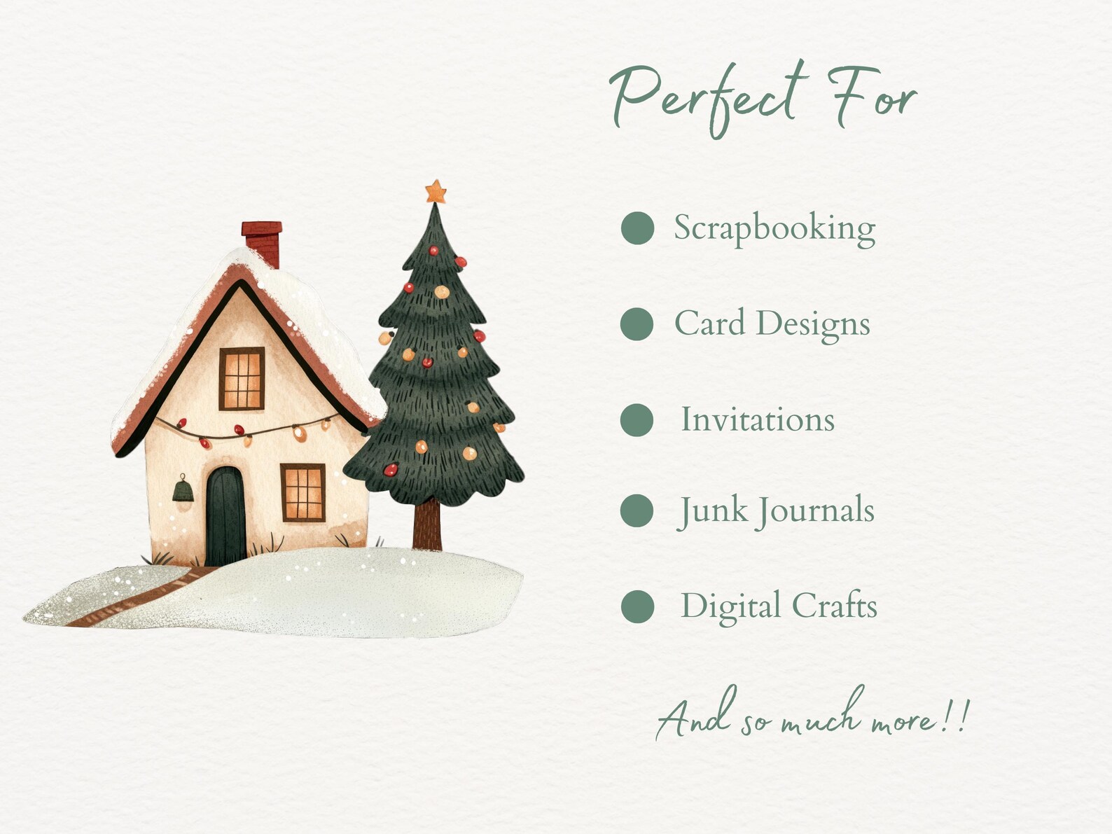 Watercolor Christmas House Clipart Bundle, Winter Holiday Village ...