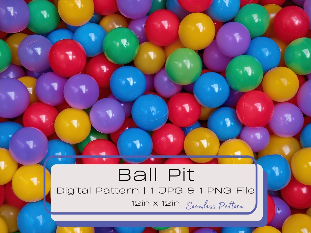 3D Colorful Party Ball Pit Seamless Digital Pattern, Cute Fun Repeating ...