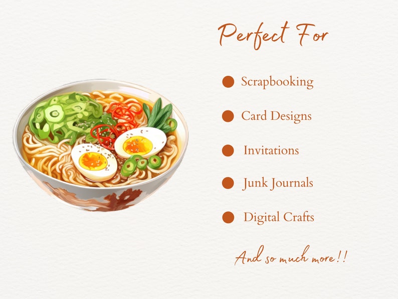 Watercolor Ramen Clipart Bundle, Digital Asian Food Illustration PNG ...