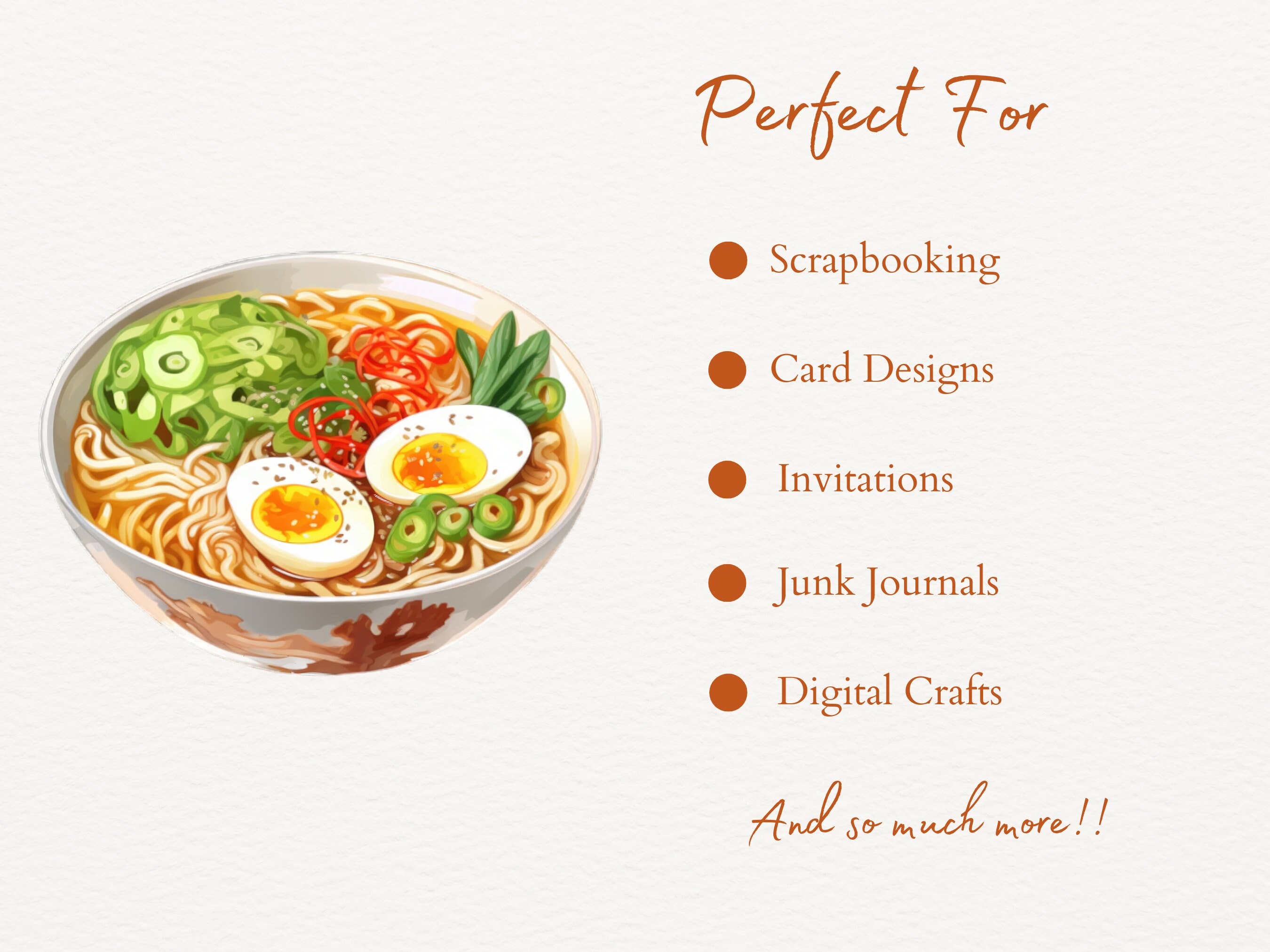 Watercolor Ramen Clipart Bundle, Digital Asian Food Illustration PNG ...