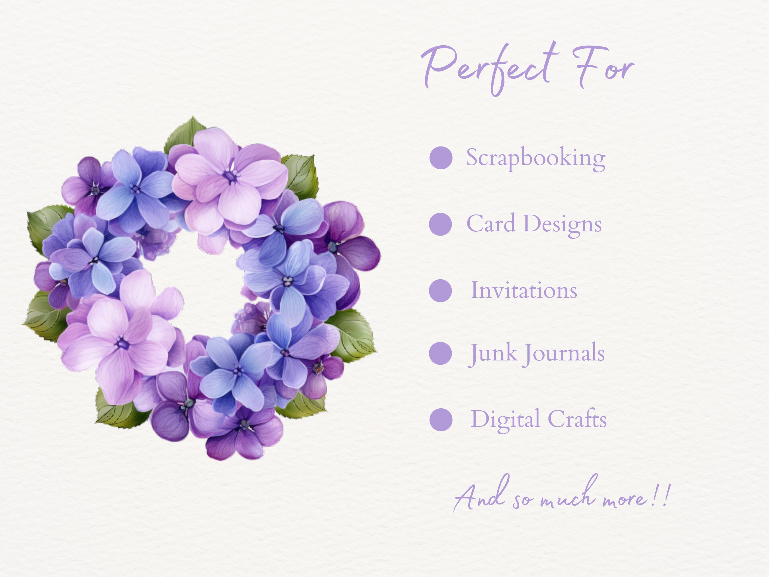 Watercolor Purple Hydrangea Clipart Bundle, Spring Bouquets ...