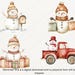 Cute Busy Snowmen Watercolor Clipart Bundle, Cozy Boho Christmas Winter ...