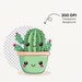 Cute Kawaii Cactus Clipart, Cacti Succulents PNG Bundle, Adorable ...
